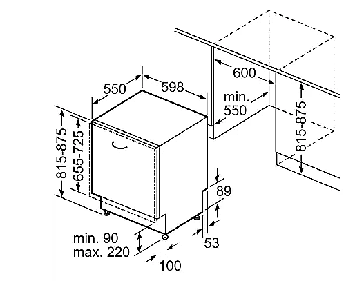 מדיח כלים אינטגרלי בוש דגם SMV4ECX21E | אינטגרלי מלא | מדיחי כלים