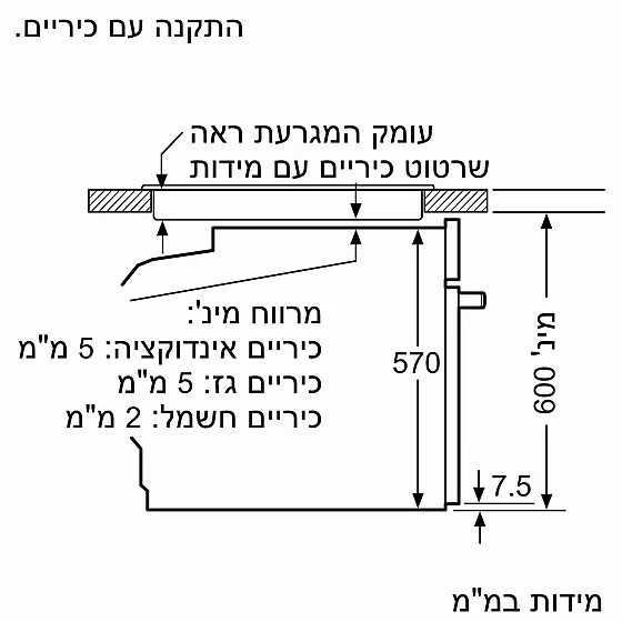 תנור בנוי בוש דגם HBG533BB0Y | תנור בנוי | תנורי אפייה